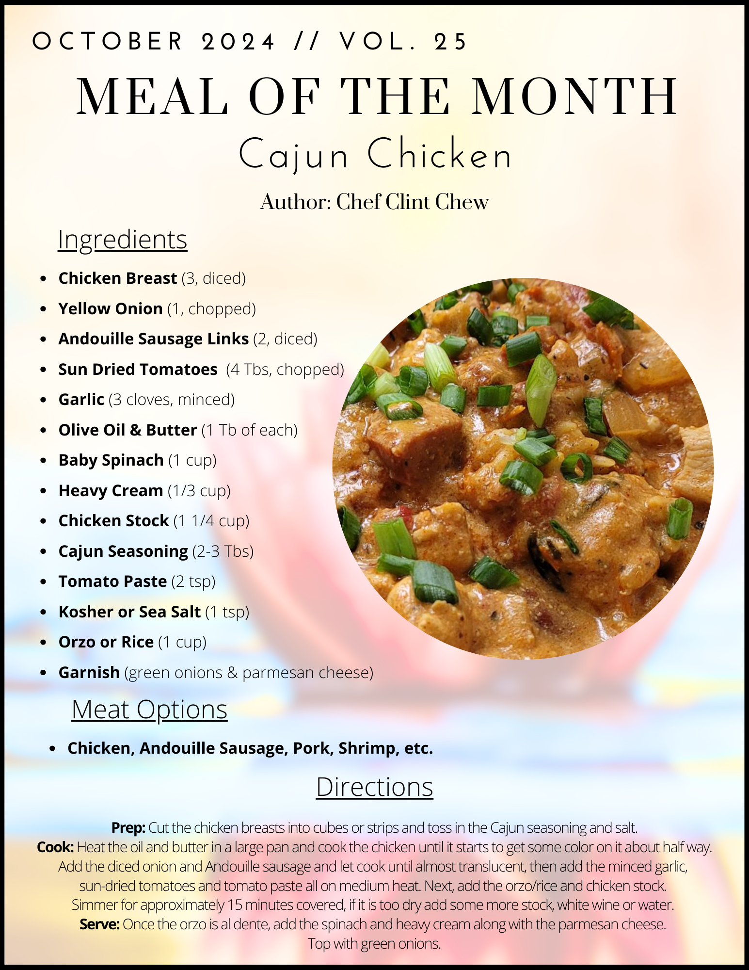 October 2024 - Cajun Chicken | The Healing Sanctuary